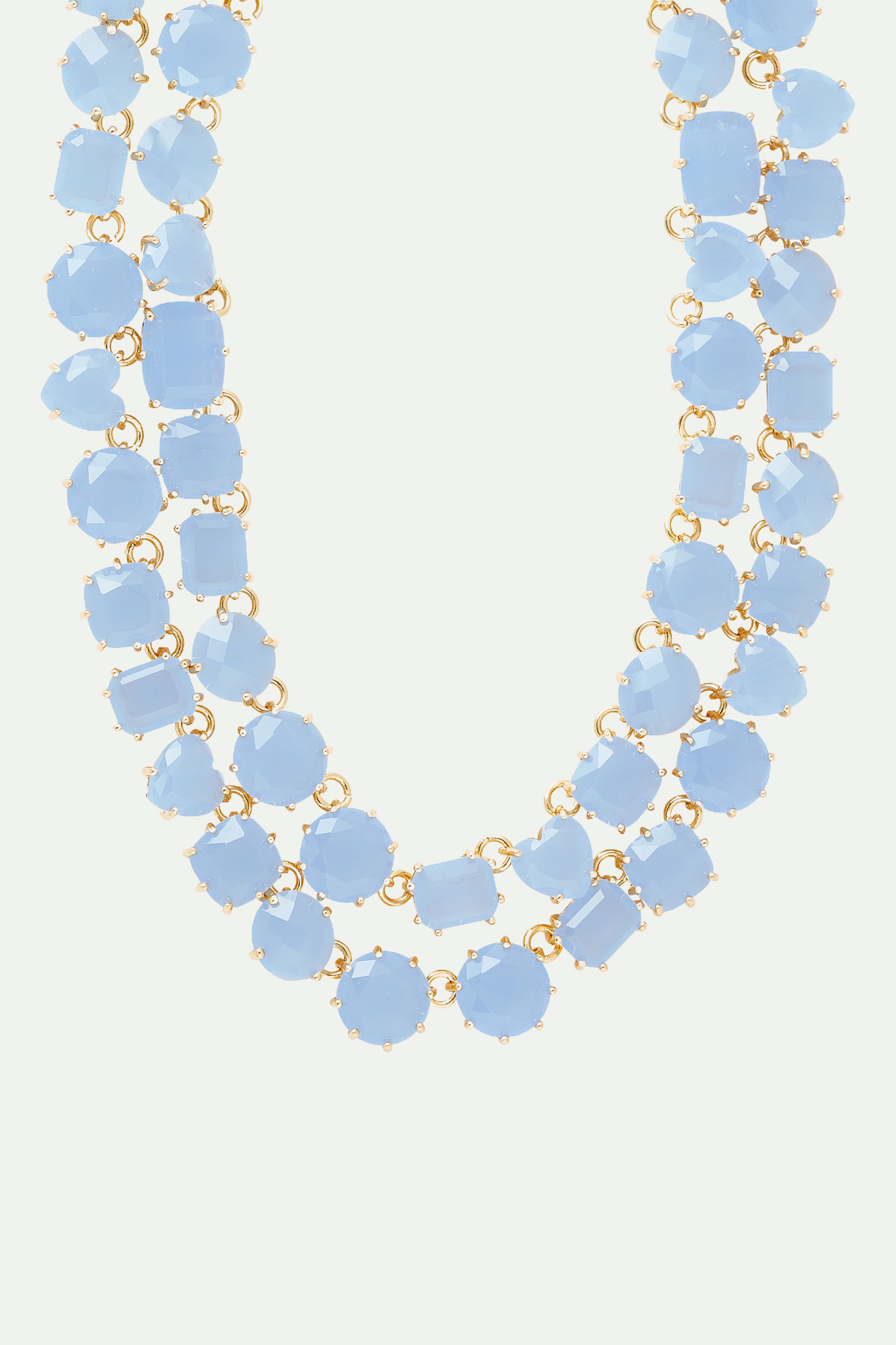 Collier luxe deux rangs La Diamantine bleu ciel